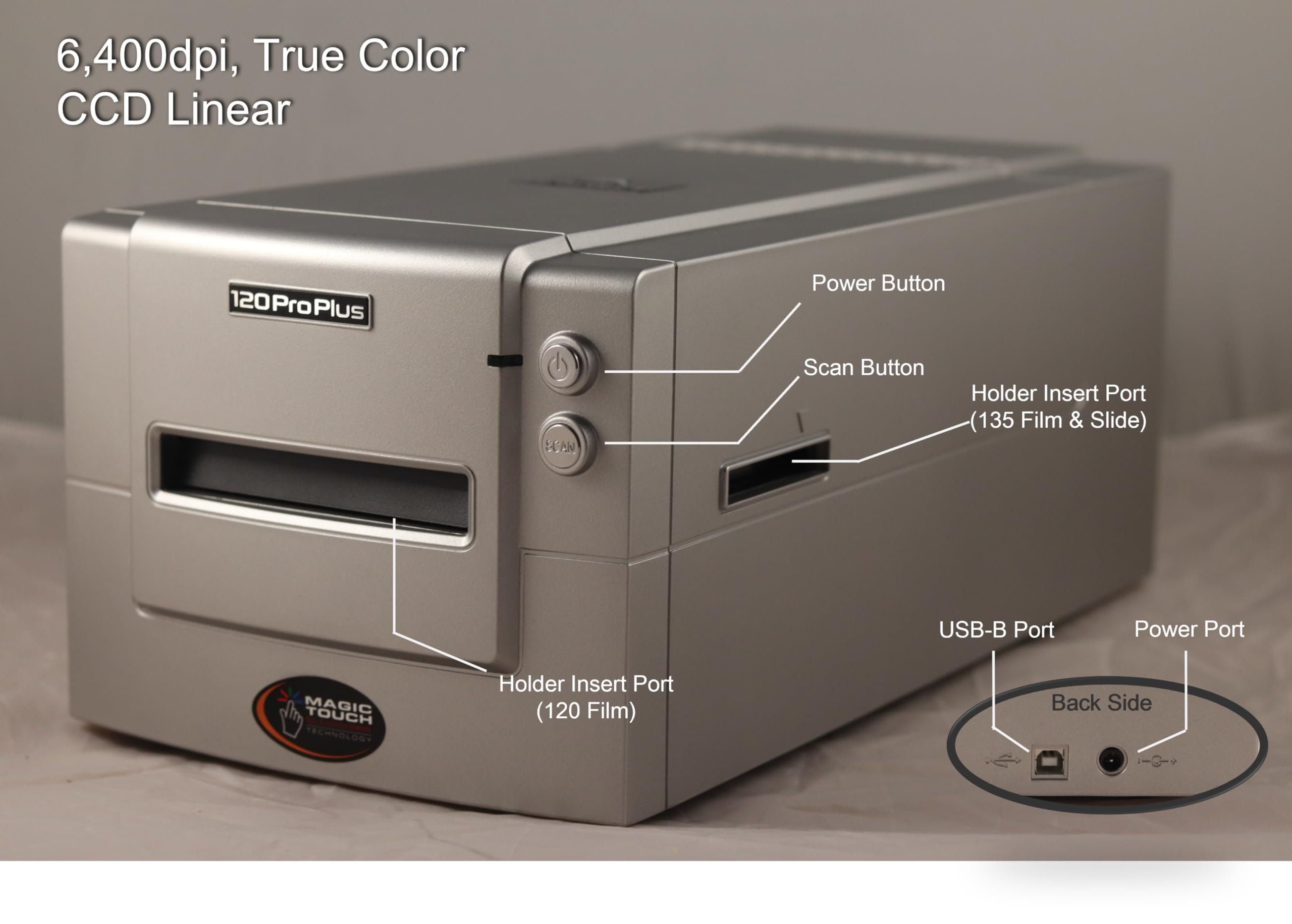 Pacific Image PrimeFilm 120 Pro Plus Film Scanner. Medium Format 120 Film, 135 Film & Slide Scanner. Faster Scan Speed. 6,400 dpi/48-bi True Color. 4.2 Dynamic Range. Mac/Pc