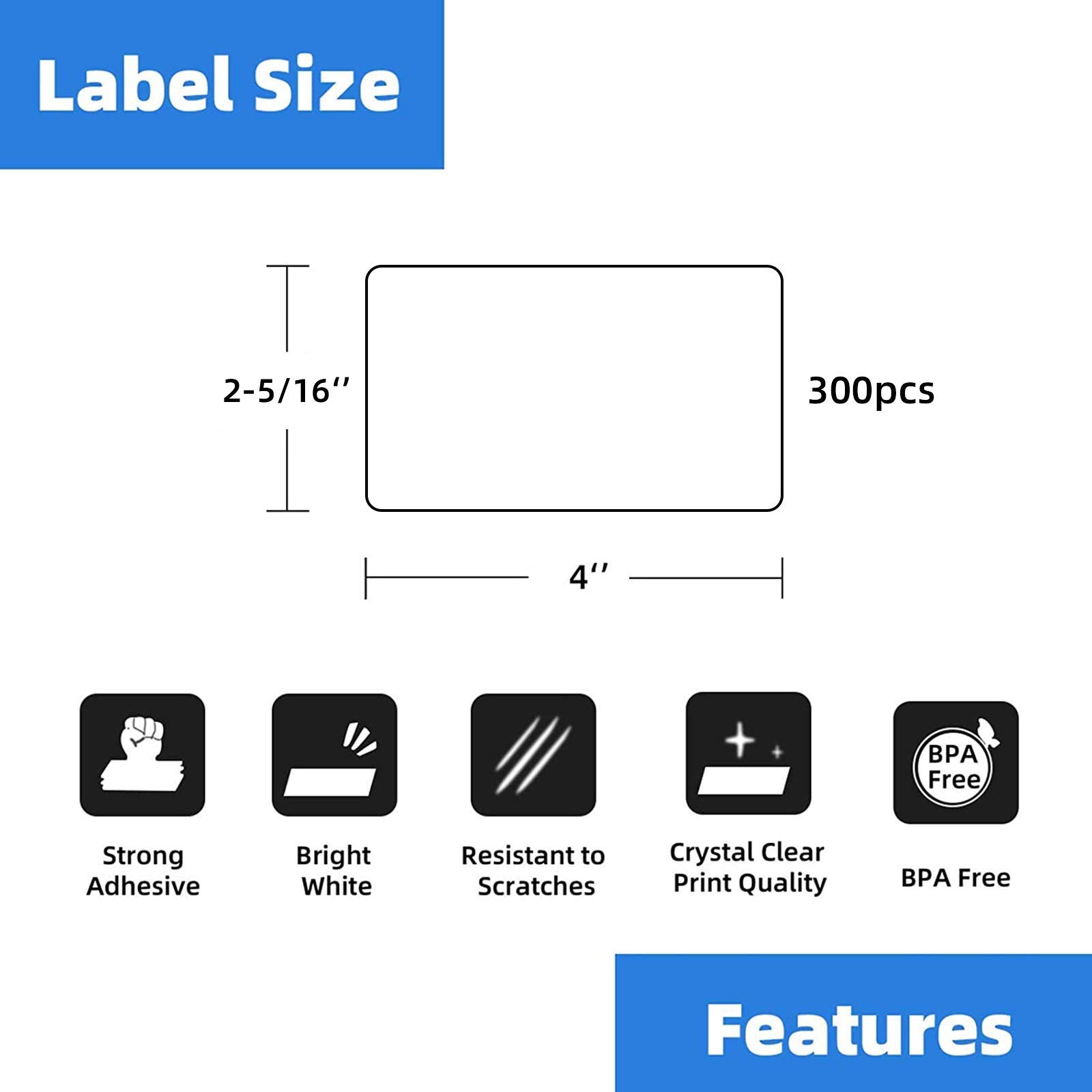 Printholic Compatible Direct Thermal Labels Replacement for DYMO 30256 (2-5/16" x 4") 12 Rolls Shipping Labels - Use with Labelwriter 450, 450 Turbo, 4XL, Rollo & Zebra Printers - 300 Labels/Roll