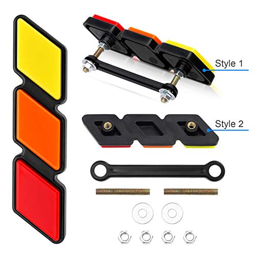 Tri-Color Front Grille Badge Emblem for Tacoma 4 Runner Tundra Sequoia Rav4 Highlander(Yellow/Orange/Red