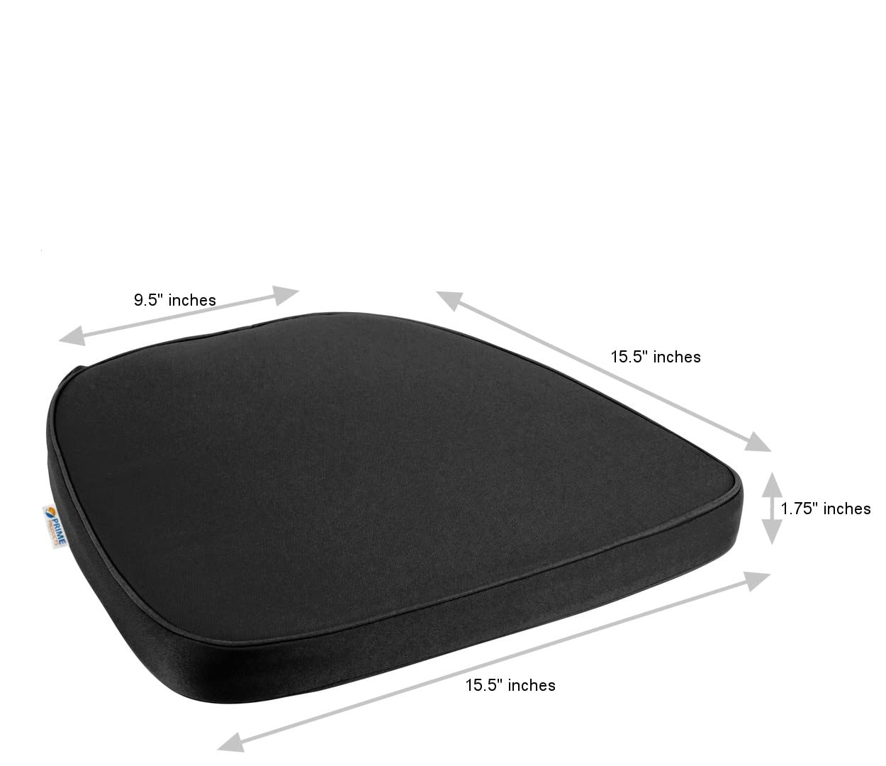 Yanel Prime Products Chair Pad | Seat Padded Cushion with a Polycore Thread Soft Fabric, Straps and Removable Zippered Cover (Black)