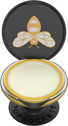 PopSockets Lip Balm Phone Grip with Expanding Kickstand, PopLips, Burt's Bees, PopSockets for Phone - Bee Logo Black