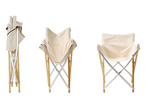 Snow Peak Take! Bamboo Chair, LV-085, Designed in Japan, Made of Canvas and Bamboo, for Indoor Outdoor Use, Lifetime Product Guarantee, White