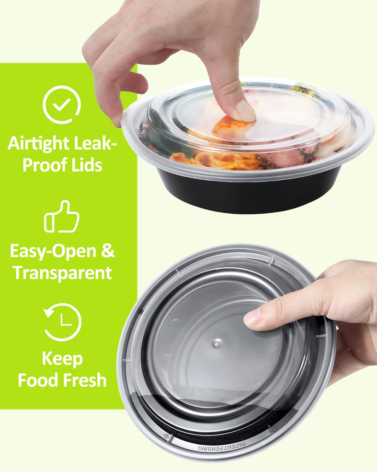 SHOPDAY Meal-Prep-Containers-[35 Pack] 24 oz Plastic-Food-Storage-Containers-with-Lids, Disposable-Food-Prep-Containers-Microwave-Safe, Meal-Prep-Bowls-Reusable, BPA Free To-Go-Contianers-for-Lunch