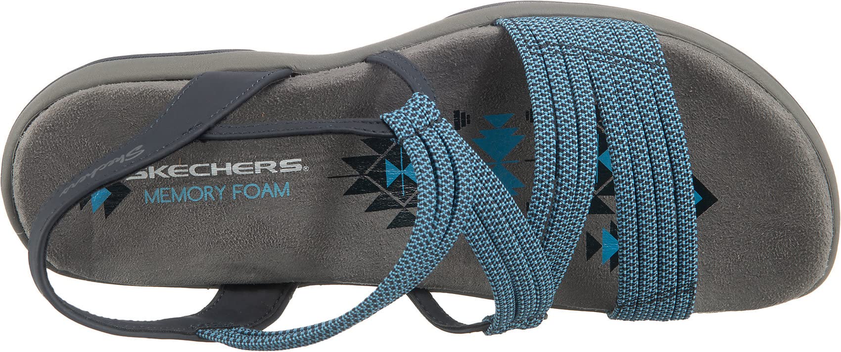 Skechers Women's Reggae Slim-Skech Appeal-Z-Gore Slingback Sandal, Navy, 9 M US