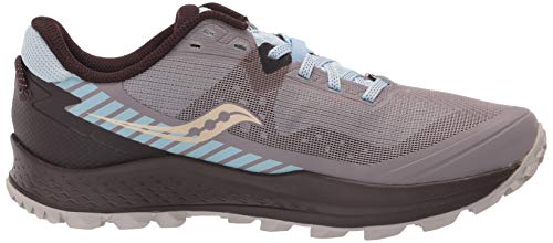 Saucony Women's Peregrine 11 Trail Running Shoe, Zinc/Sky/Loom, 8.5
