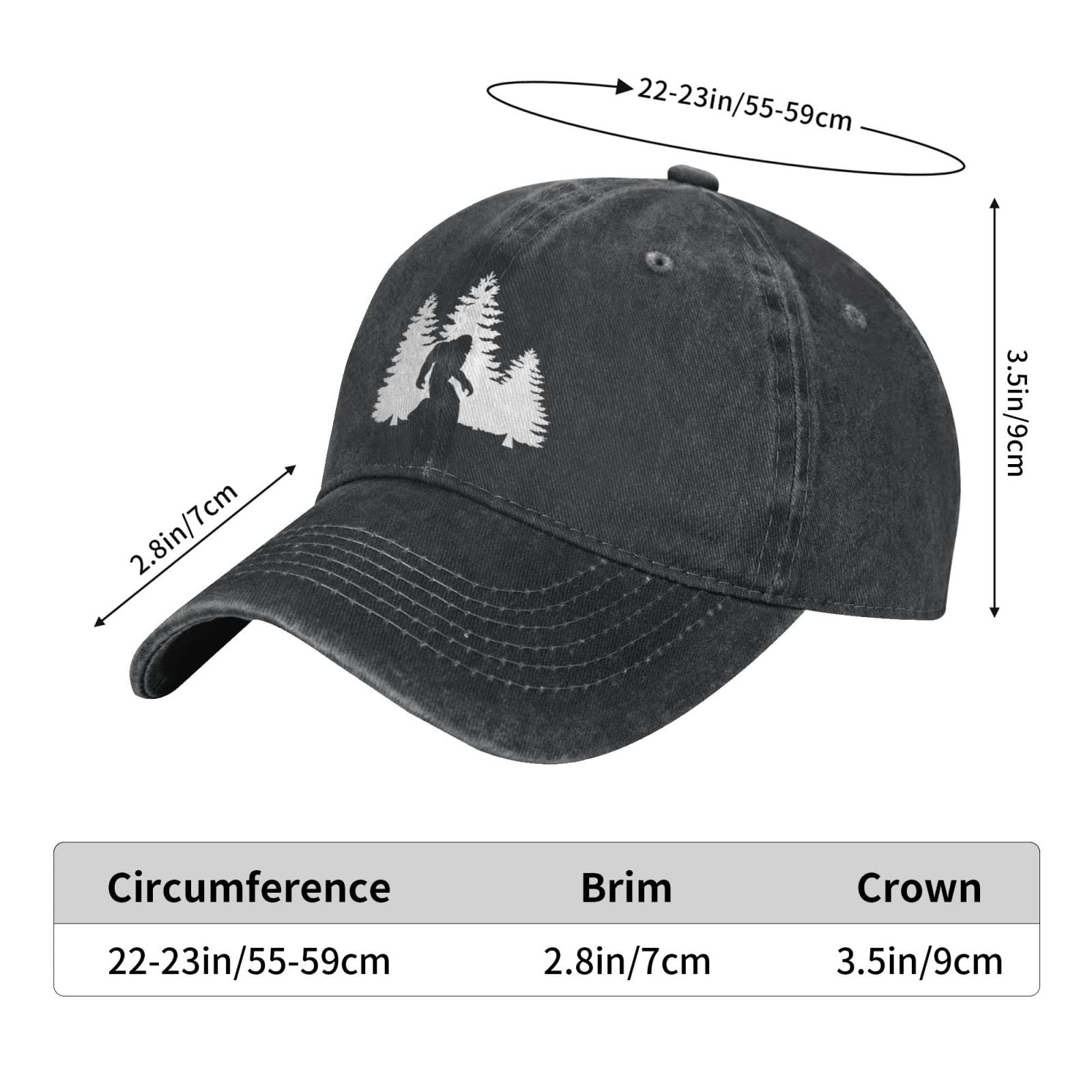 Yipaidel Women‘s Trees Forest Distressed Hat, Adjustable Vintage Washed Baseball Cap for Aunt and Mom Black