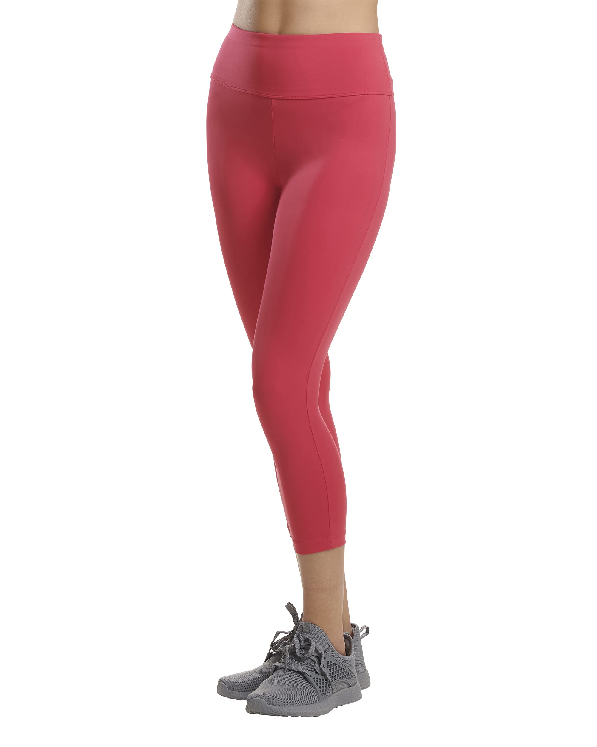 Spalding Women's Activewear 19 inch Inseam Capri Legging, Regular and Plus Size, Azalea, S