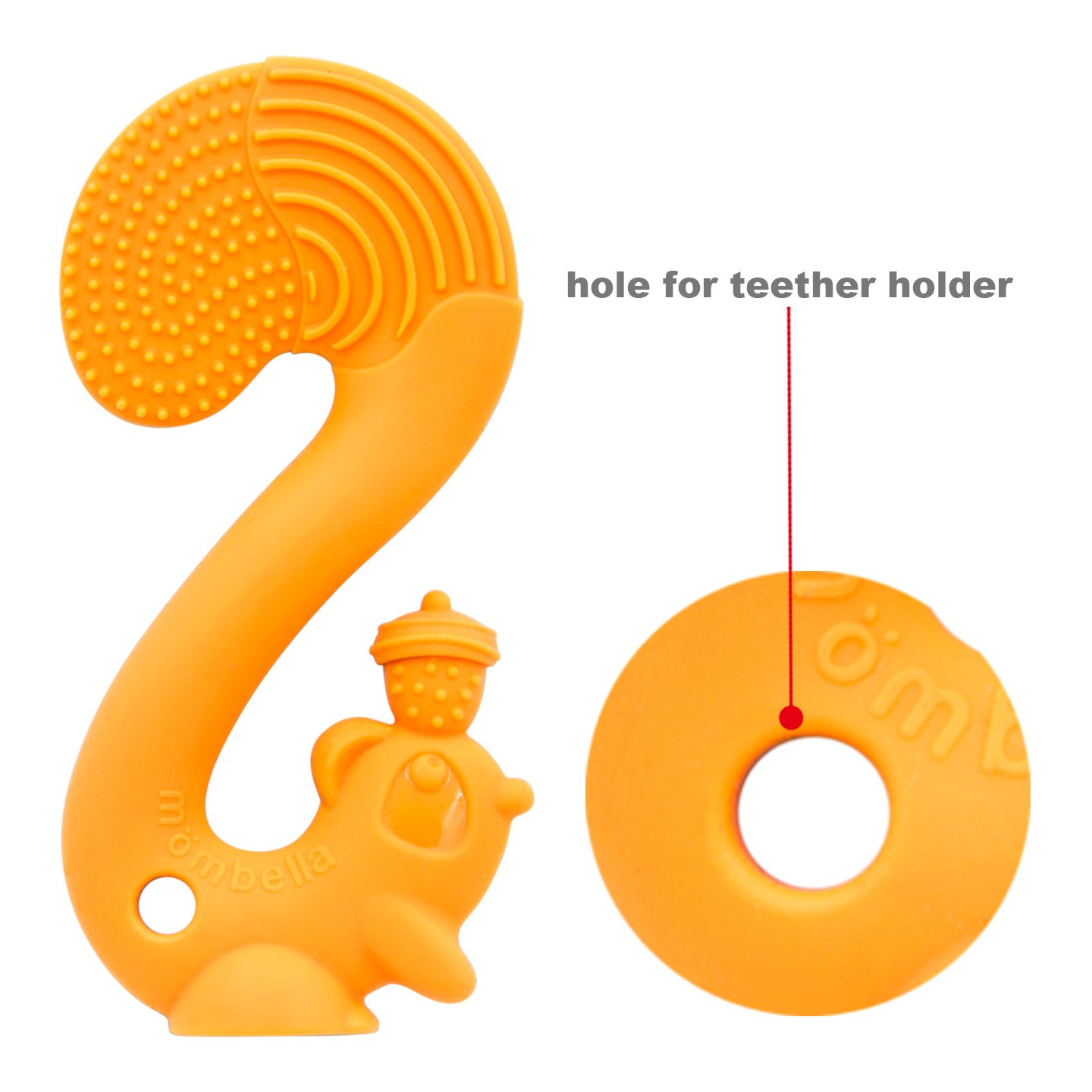 ombella Scrat The Squirrel Silicone Baby Chew Toy for 6M+ Babies Whose Teeth Already can be SEEN/ERUPTED,Orange