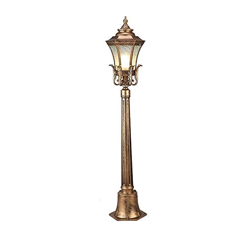 Pumnple 0.8M Outoor Post Light Garden Décor High Pole Pillar Lantern External Landscape Waterproof Street Column Lamp Luxury Colonial Classical Bronze Aluminum Fixture IP65 Rated