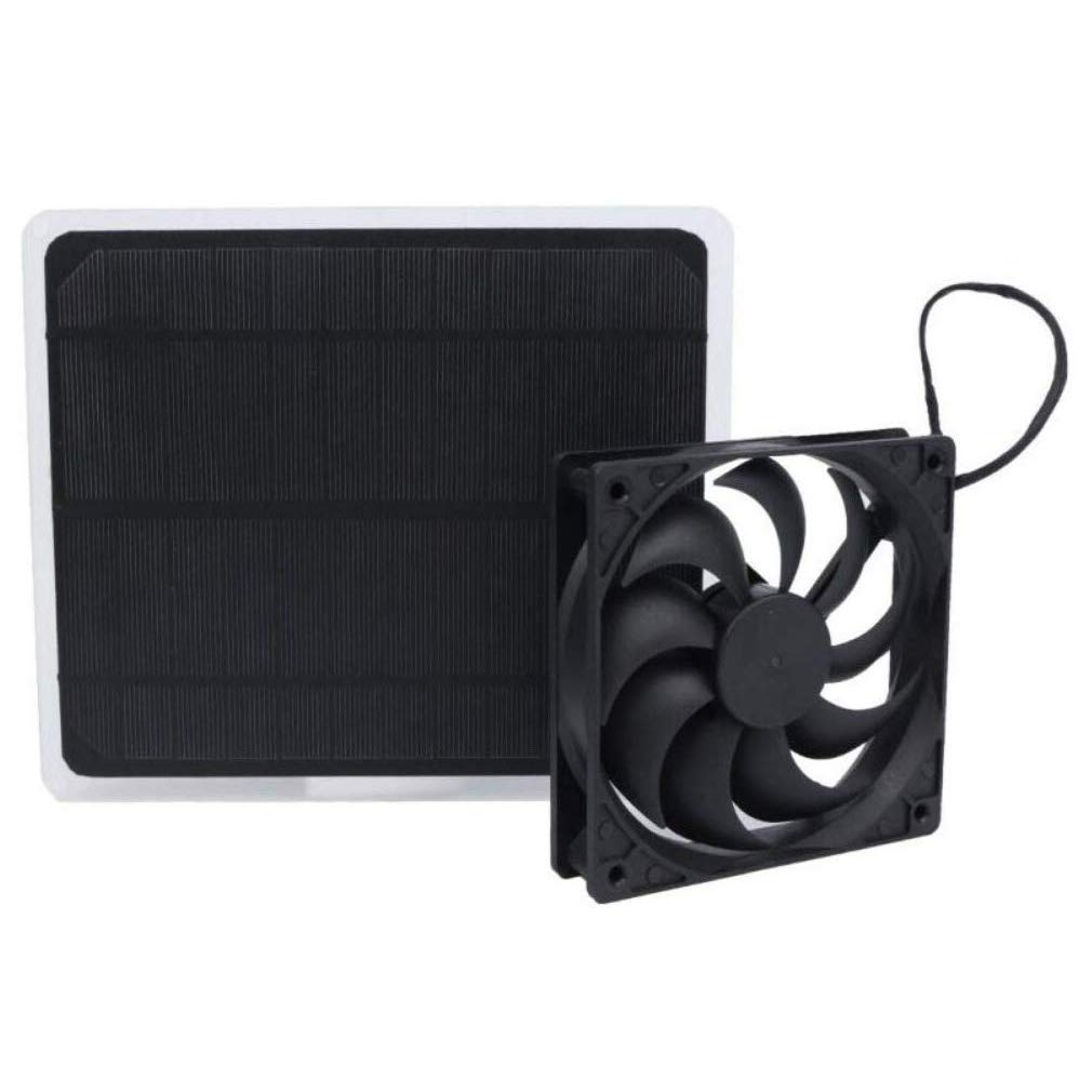ShareTime 10W Solar Powered Fan Mini Ventilator for Greenhouse Pet Dog Chicken House Cooling (Renewed)