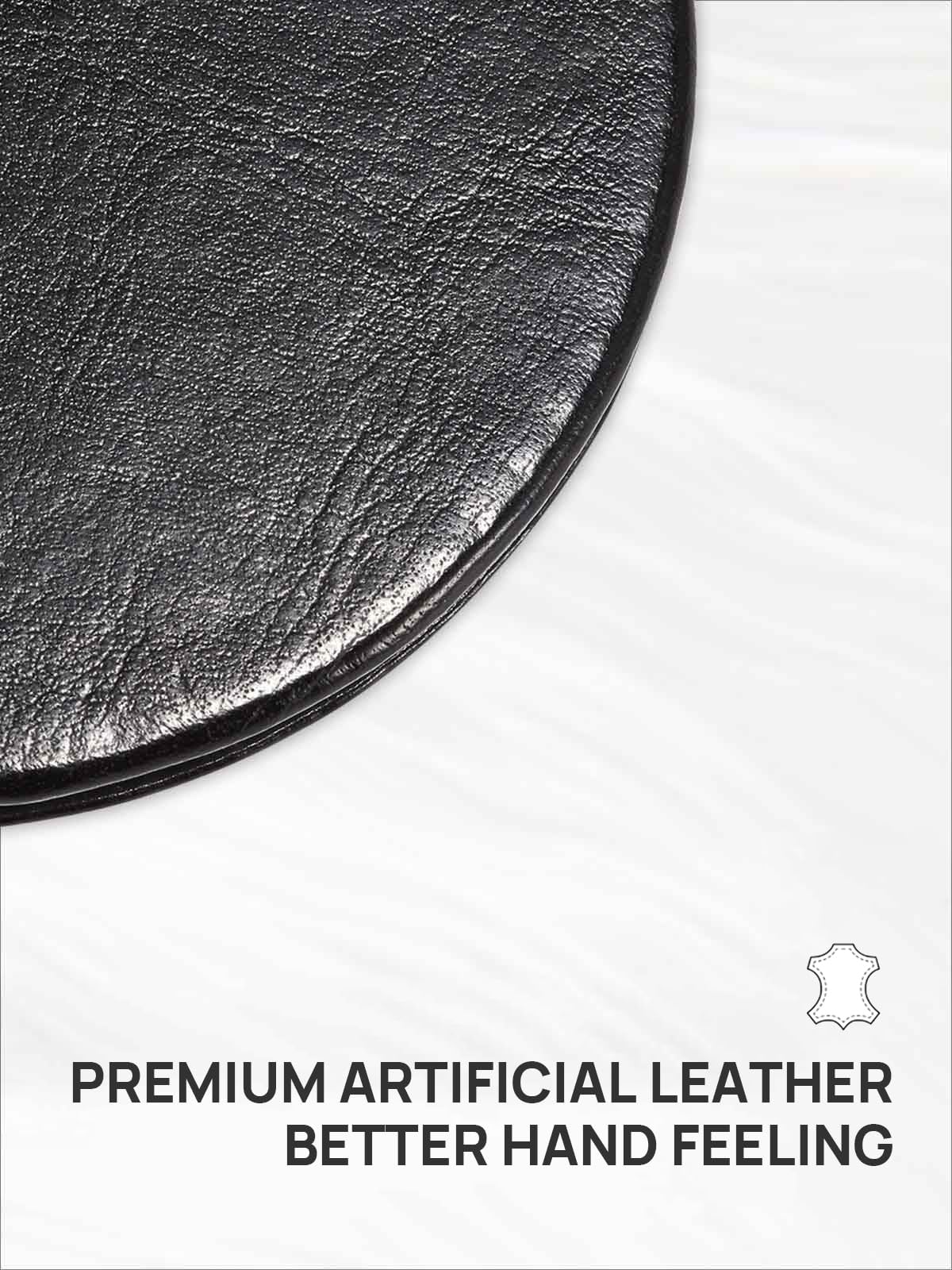 OMIRO Compact Mirror, Round PU 1X/3X Magnification, Ultra-Portable for Purses and Travel, Black