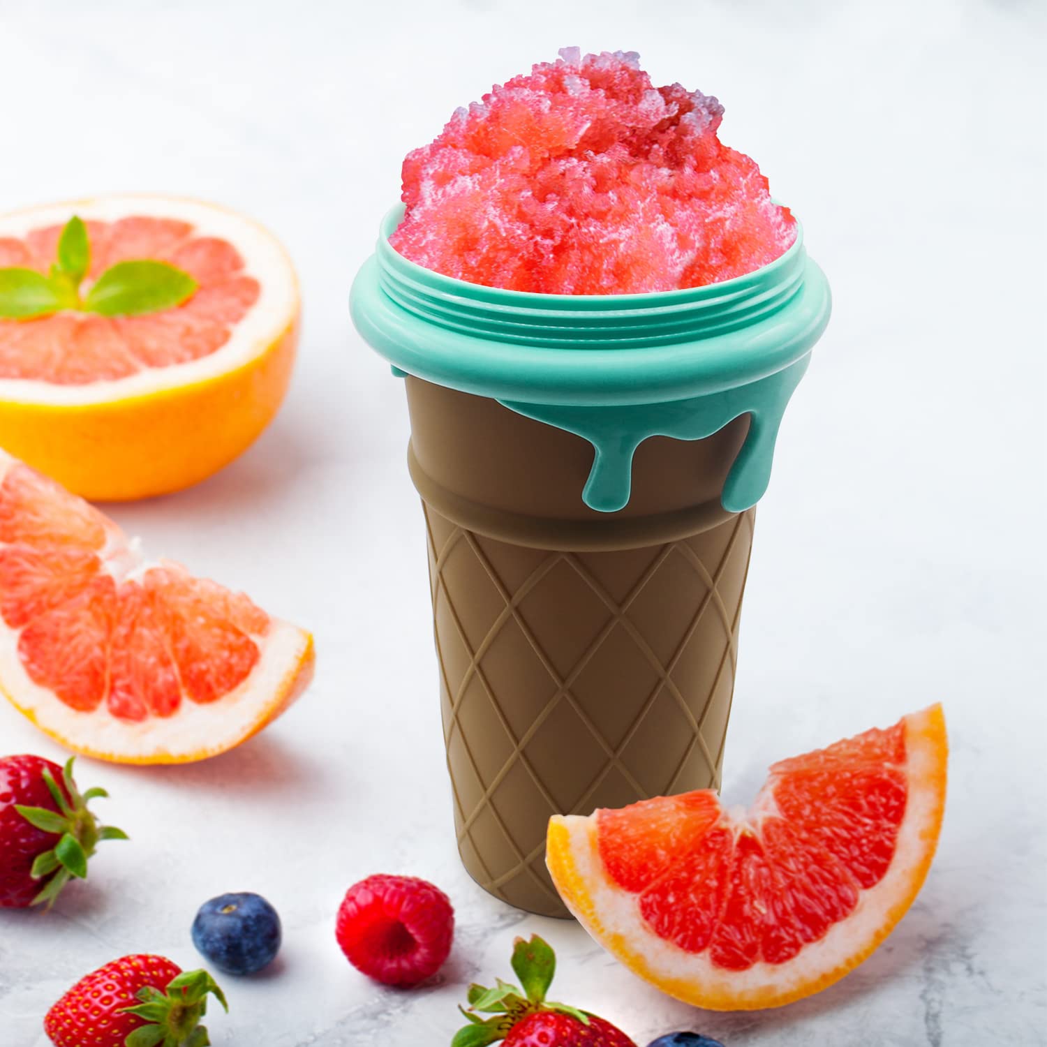 RAUMAXE 2 Pack Slushy Cup Slushy Maker Cup Large Capacity 500ml Frozen Magic Cup Cooling Maker Cup Freeze Mug Milkshake Smoothie Mug