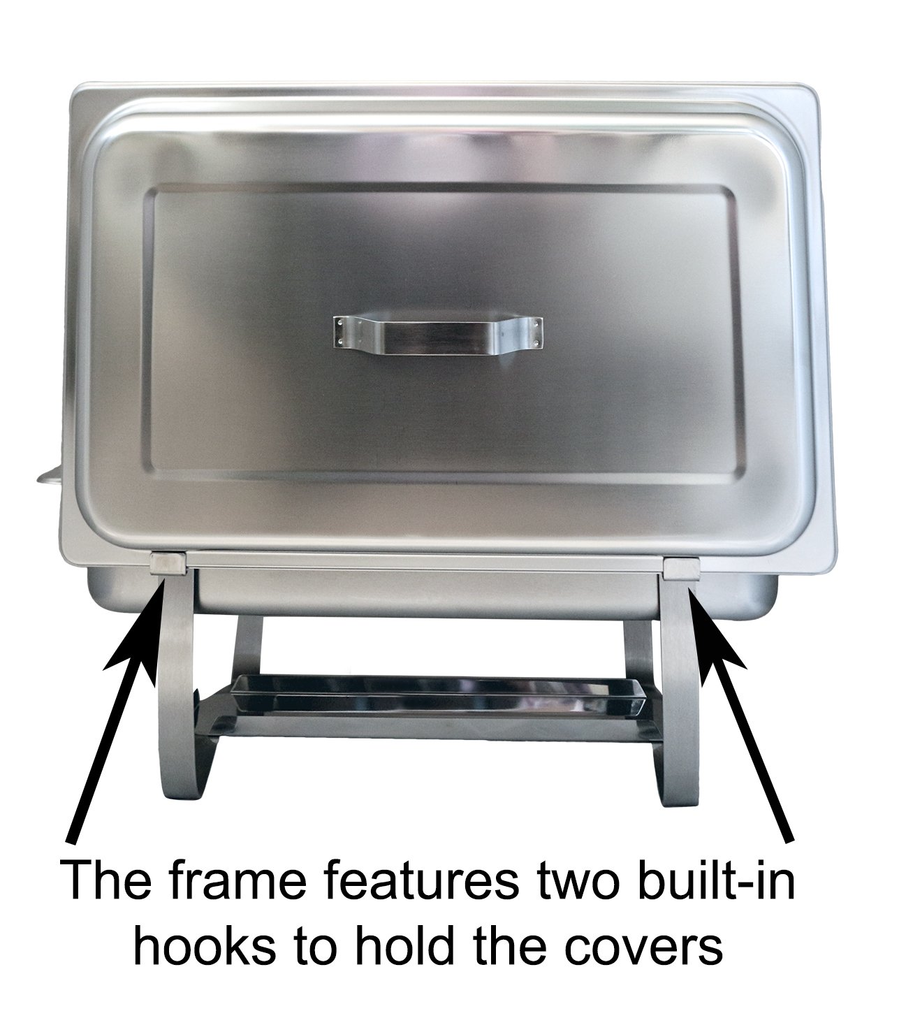 Tiger Chef 8 Quart Full Size Stainless Steel Chafer and 3 1/3rd Size Chafing Dishes Food Pans and Cool-Touch Plastic on Top
