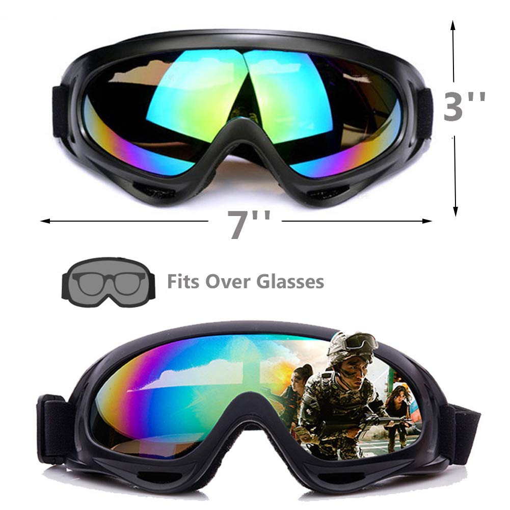 Peicees Pack of 2 Ski Goggles for Women Men Kids Snow Sports Motorcycle Snowboard Goggles