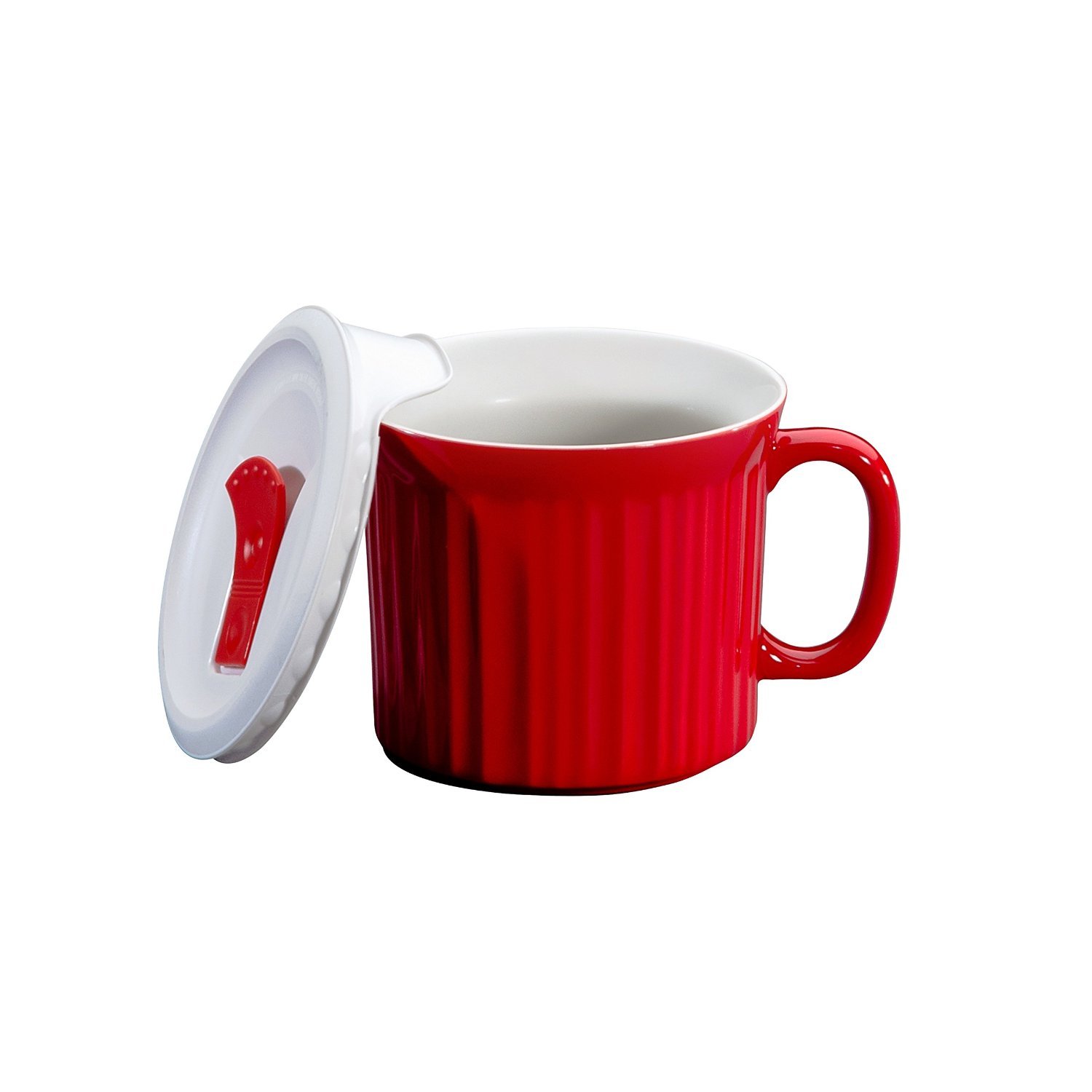 Tomato Red Pop-Ins 20 oz. Mug with Vented Plastic Cover