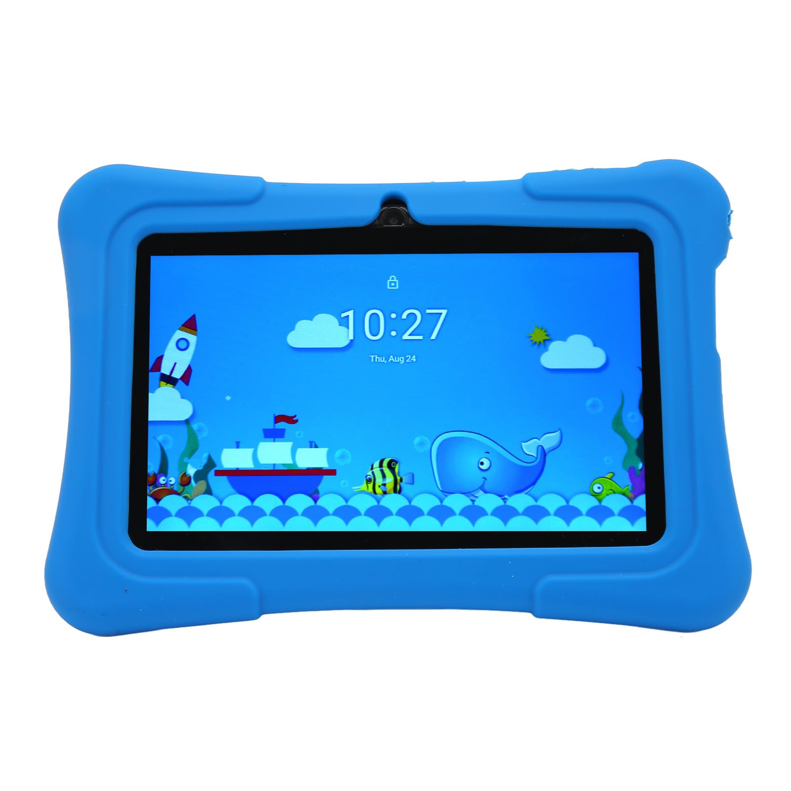 SHYEKYO Kids Tablet, WiFi 7 Inch Children Tablet Dual Camera 32GB ROM Quad Core 100‑240V for Android 10.0 for Girls (US Plug)