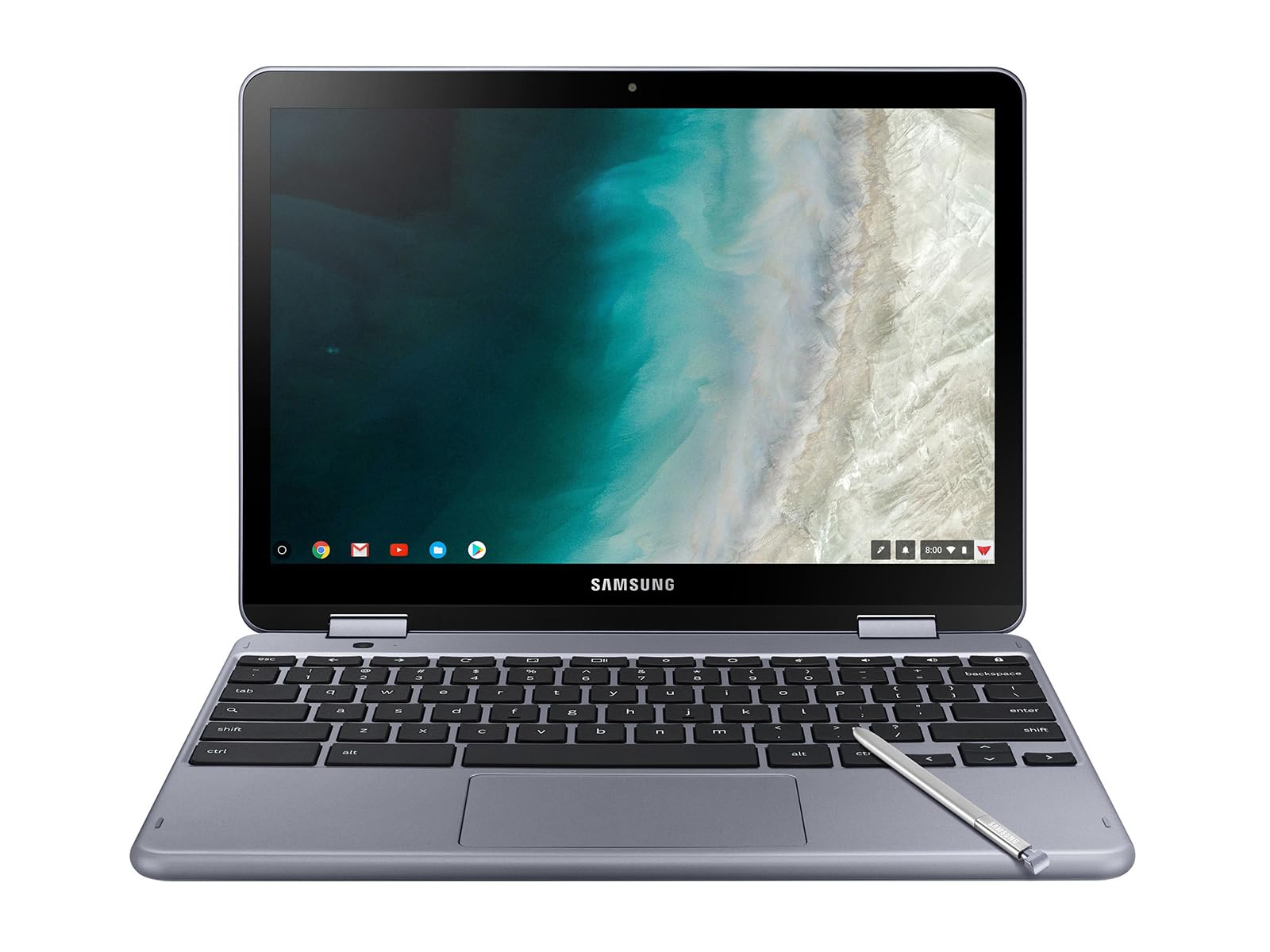 SAMSUNG Chromebook Plus V2 360 12.2" FHD+ 2-in-1 Touchscreen w/Dual Webcam (Intel Celeron 3965Y, 4GB RAM, 128GB (64GB eMMC+64GB SD Card), Stylus Pen) Home & Education Laptop, IST SDCard, Chrome OS