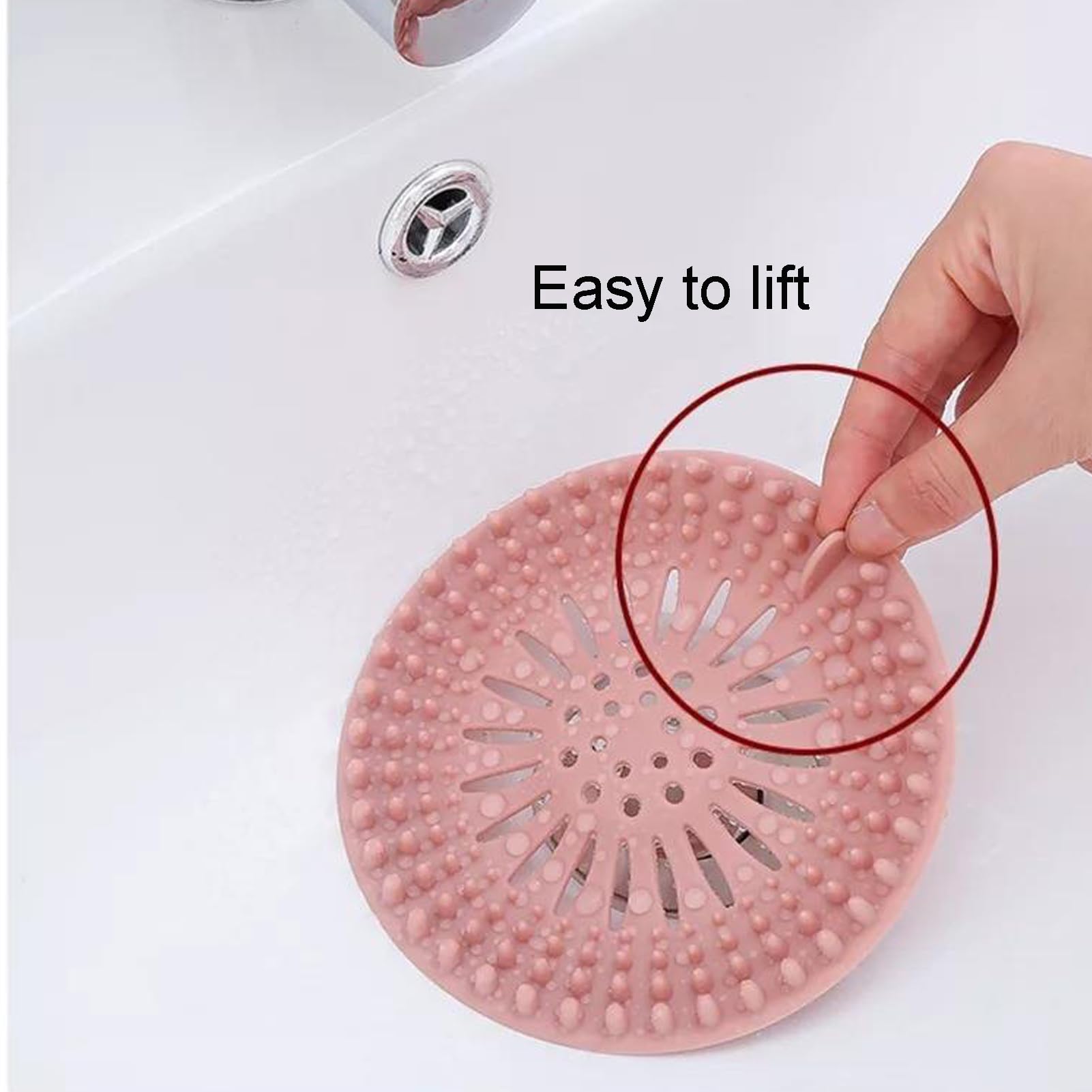 Shower Drain Hair Catcher Durable Silicone Hair Stopper Shower Drain Covers Easy to Install and Clean Suitable for Bathroom Bathtub Tub and Kitchen 5 Pack