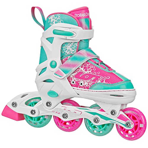 Roller Derby ION 7.2 Inline Skates with Protective Gear, Aluminum Frames, Adjustable Sizing, Tri-Pack Protective Gear Included