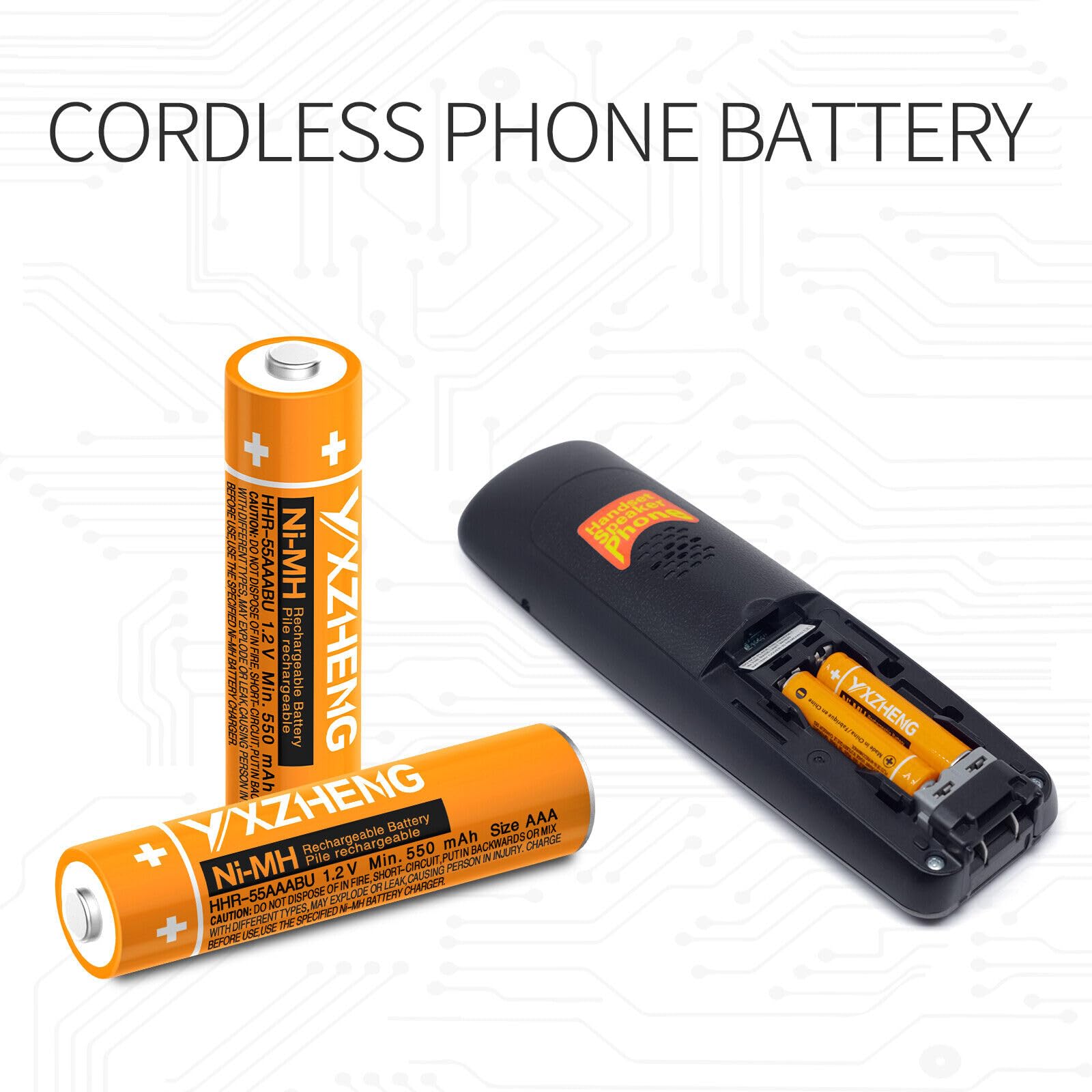 QWSHAN 4/8 pcs HHR-55AAABU AAA 1.2v Battery for Panasonic Cordless Wireless Phone Telephone Handset DECT 6.0 550mAh Rechargeable NI-MH (8pcs)