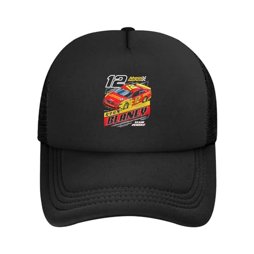 Ryan Blaney 12 Men's Adjustable Mesh Back Cap Curved Bill Snapback Mesh Baseball Cap Breathable Sun Hat