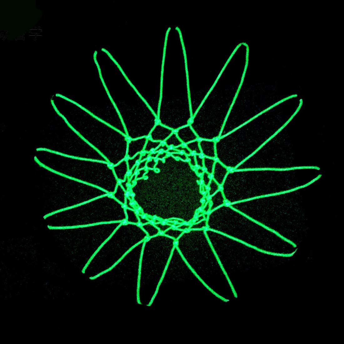 Self-Luminous Basketball net Nylon Luminescent Basketball Basket net Thickened Standard Size Indoor and Outdoor (Fluorescent Green)