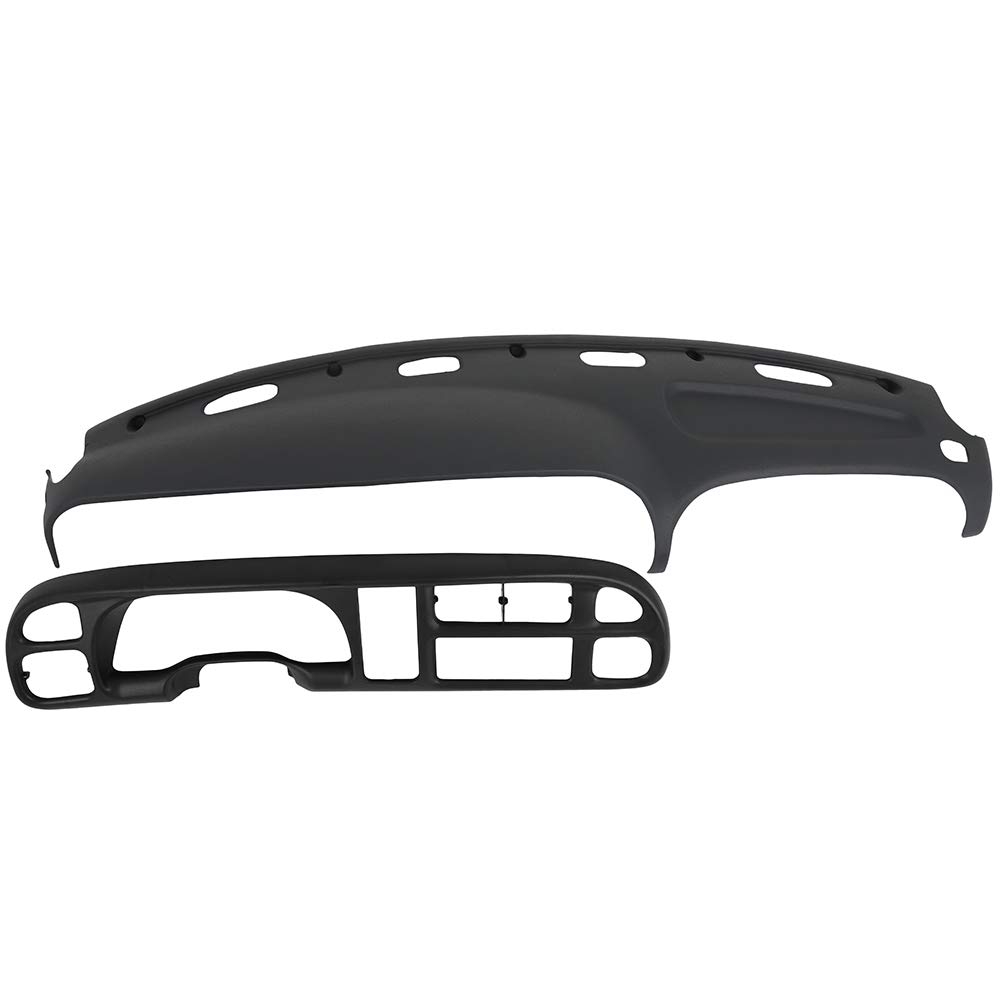 SCITOO Dash Cover & Instrument Panel Cover Kit Fits for Dodge for Ram 1500 2500 3500 1998-2002 Molded Black Overlay