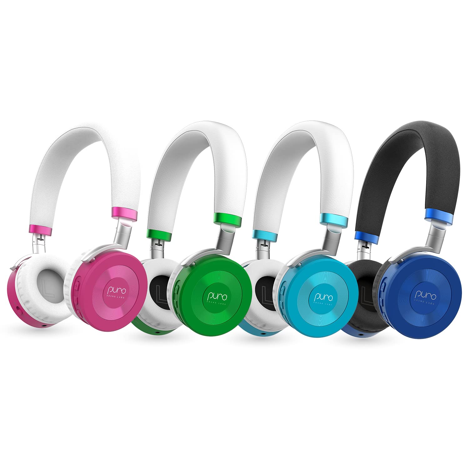 Puro Sound Labs JuniorJams Volume Limiting Headphones for Kids 3+ Protect Hearing – Foldable & Adjustable Bluetooth Wireless Headphones for Tablets, Smartphones, PCs – 22-Hour Battery Life, Blue