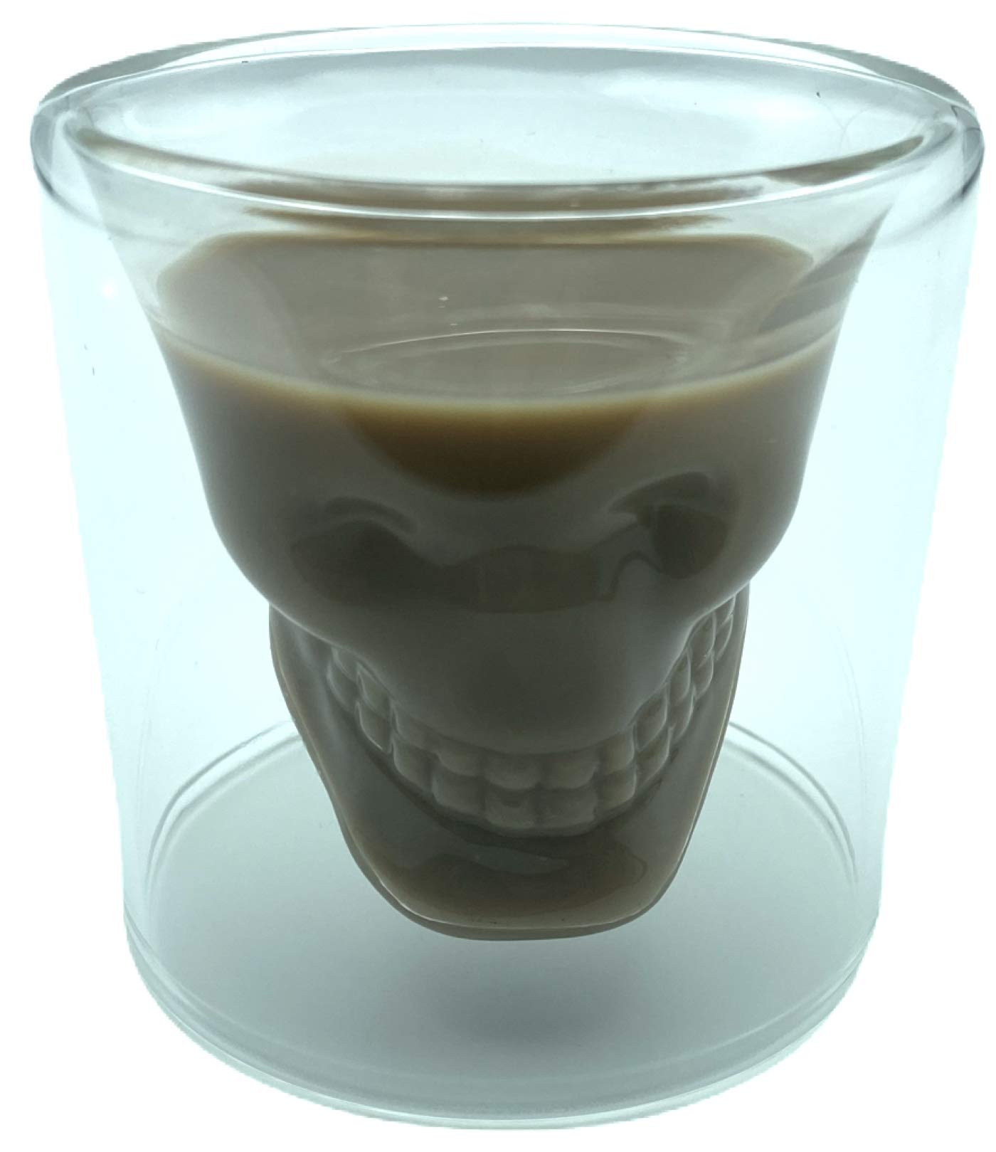 Viktorwan Skull Glasses, Shot Glasses,Funny Crystal Drinking Cup,Creative Whiskey Glasses,Double Wall Cool Beer Cup for Wine Cocktail Vodka,Home Halloween Party Bar Gift, set of 4 (25ml)