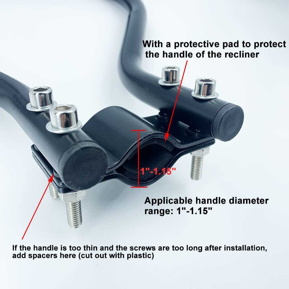 Recliner Handle Extender Lazy Boy Recliner Parts Ergonomic Curve Grip Oversized Handle Replacement Secure Fit for Easy Chair Recliner Handles