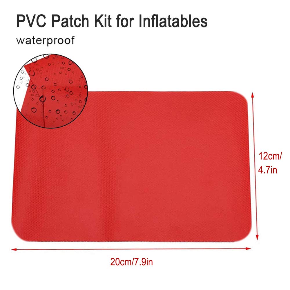 OUHFDS PVC Patch Kit for Inflatables Waterproof,6 Pcs PVC Boat Repair Kit for Inflatable Boat Kayak Canoe Pool (Gray)