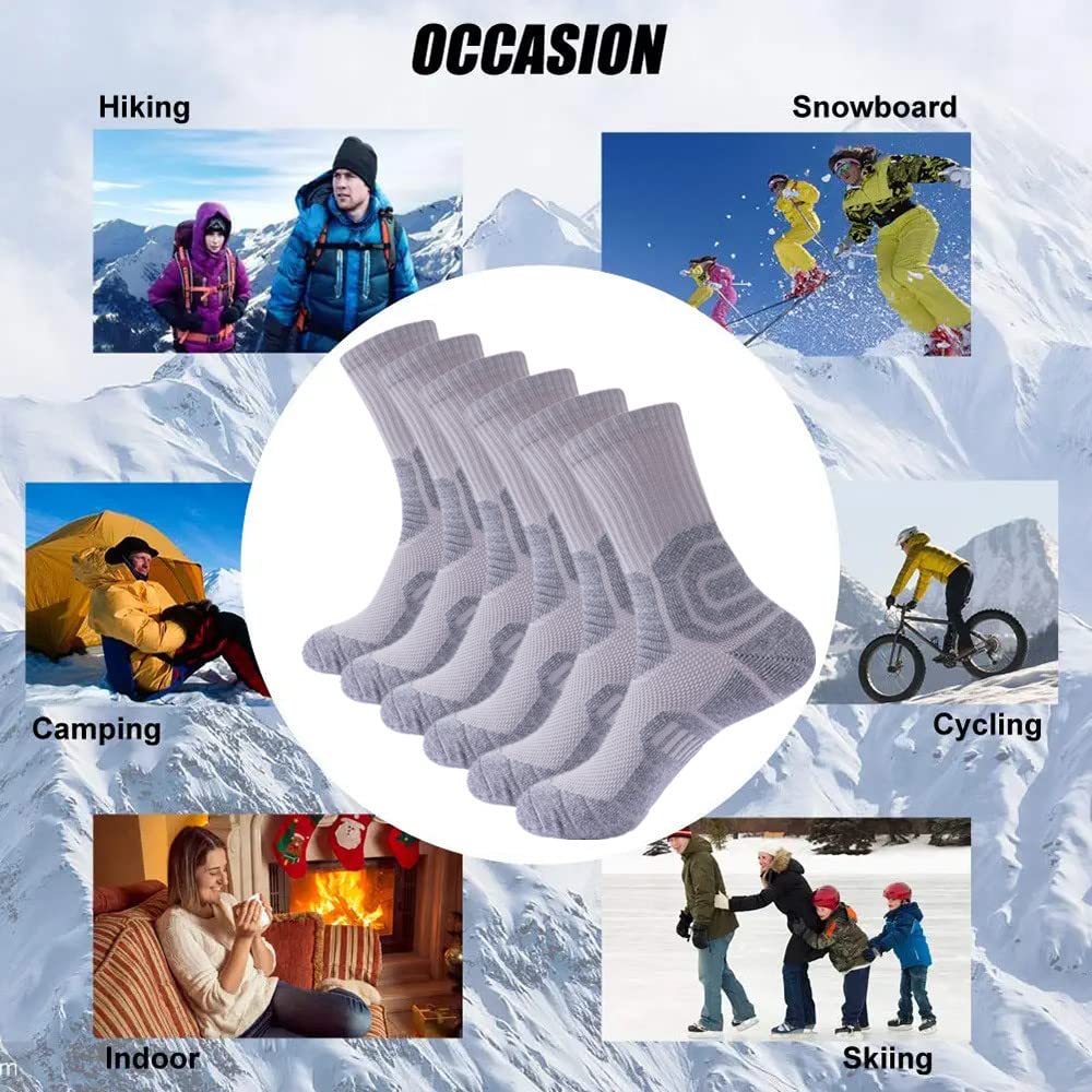 WIFFGO Athletic Cushioned Socks For Men Sports Wicking Running Compression Workout Size 6-14 Outdoor Mens Crew Socks