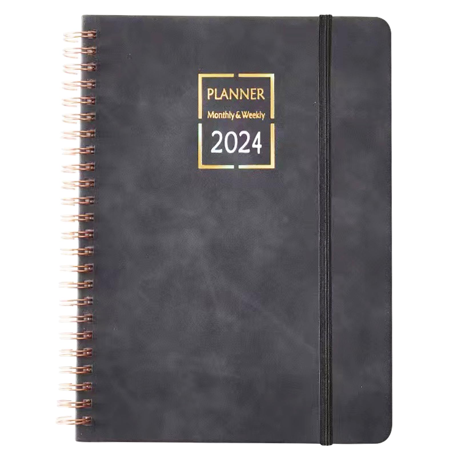 SAMTURUI 2024 Academic Year Weekly and Monthly Planner, 6.49"x8.46", Daily Planner for Goals, Flexible Cover, 70 Pages for Work Lesson Management, Black