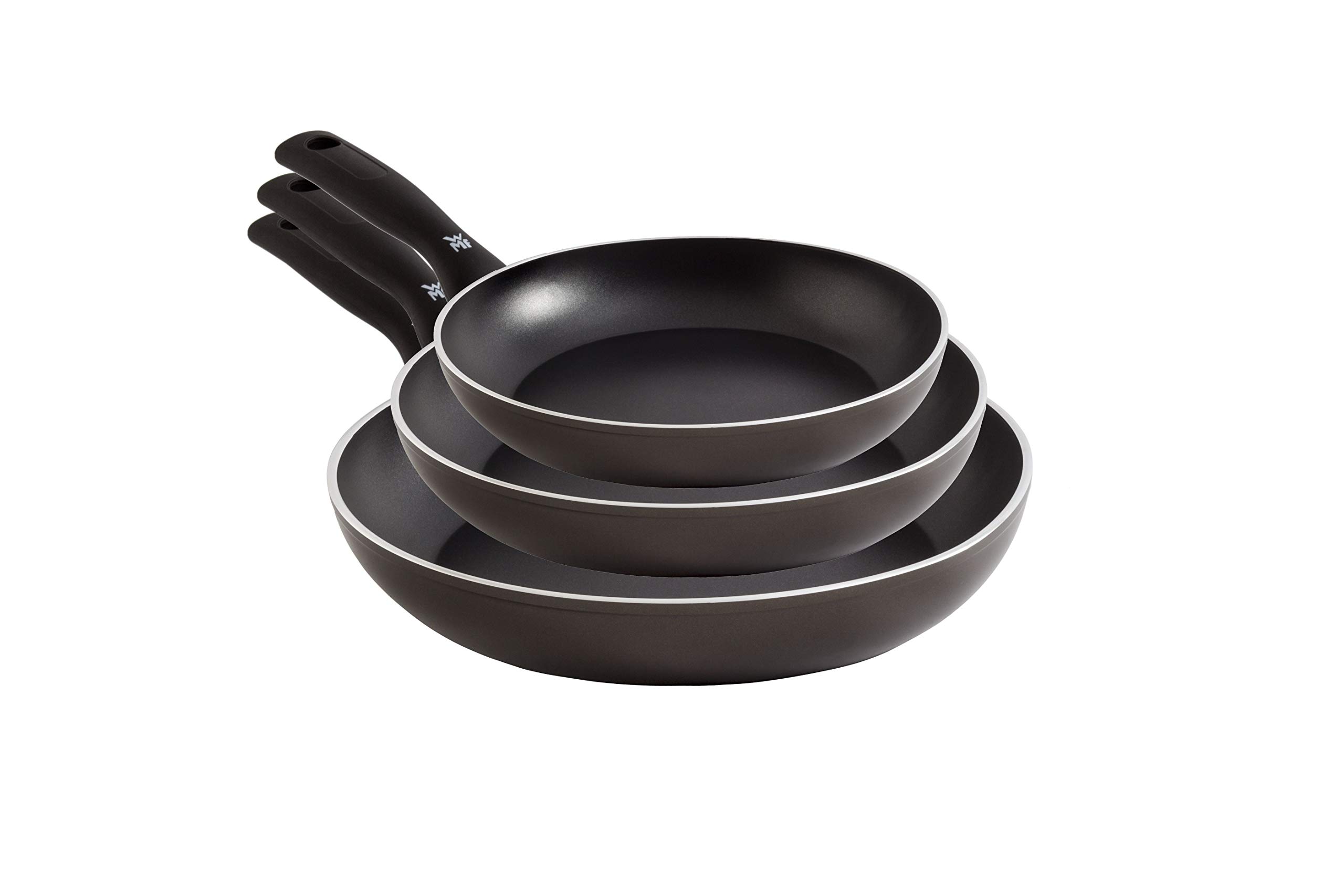 WMF Permadur Element Set of 3 Stainless Steel Frying Pans 20, 24 and 28 cm with Non-Stick for All Hobs Including Induction, Cast Aluminium