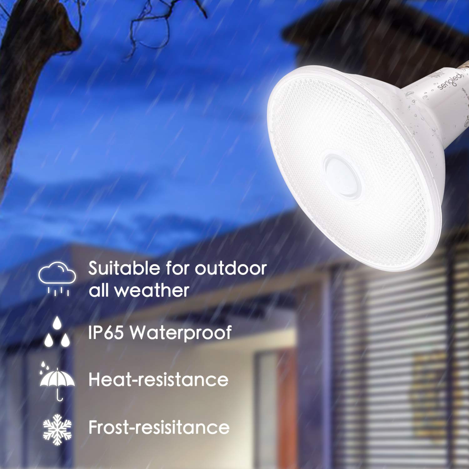 Sengled Motion Sensor Outdoor Light Bulbs, 150 Watt Equivalent LED Motion Detector Flood Light Bulbs for Outside, E26 Base PAR38 Motion Light Bulbs 3000K Warm White, 1500LM, Waterproof, (Pack of 4)