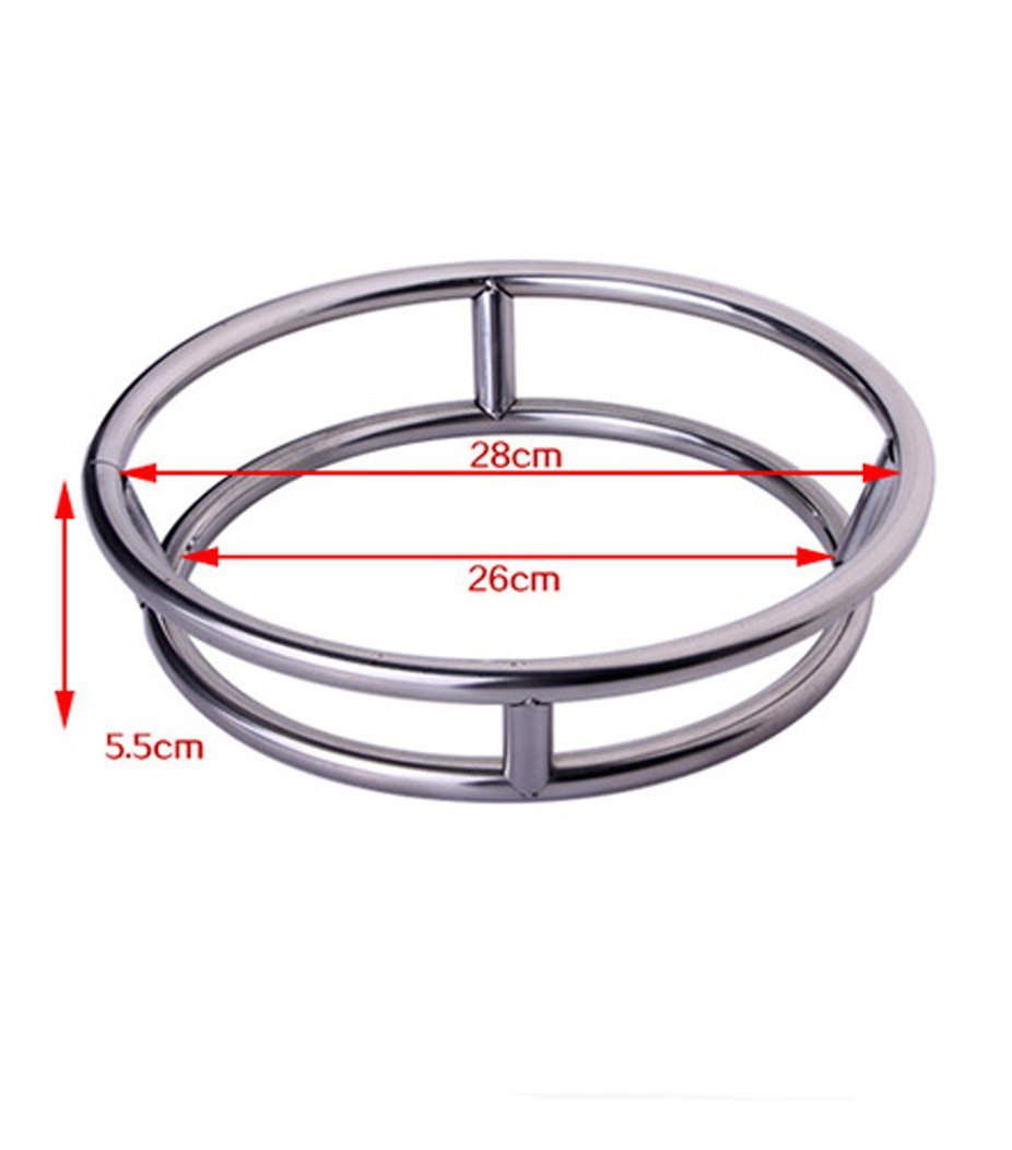 Wok Ring/Stainless Steel Wok Rack Insulated Pot Mats Cookware Ring/Wok accessories (Dimensions; height 5.5 cm/2.16 inches; bottom diameter 26 cm/10.2 inches; diameter28 cm/11 inches)