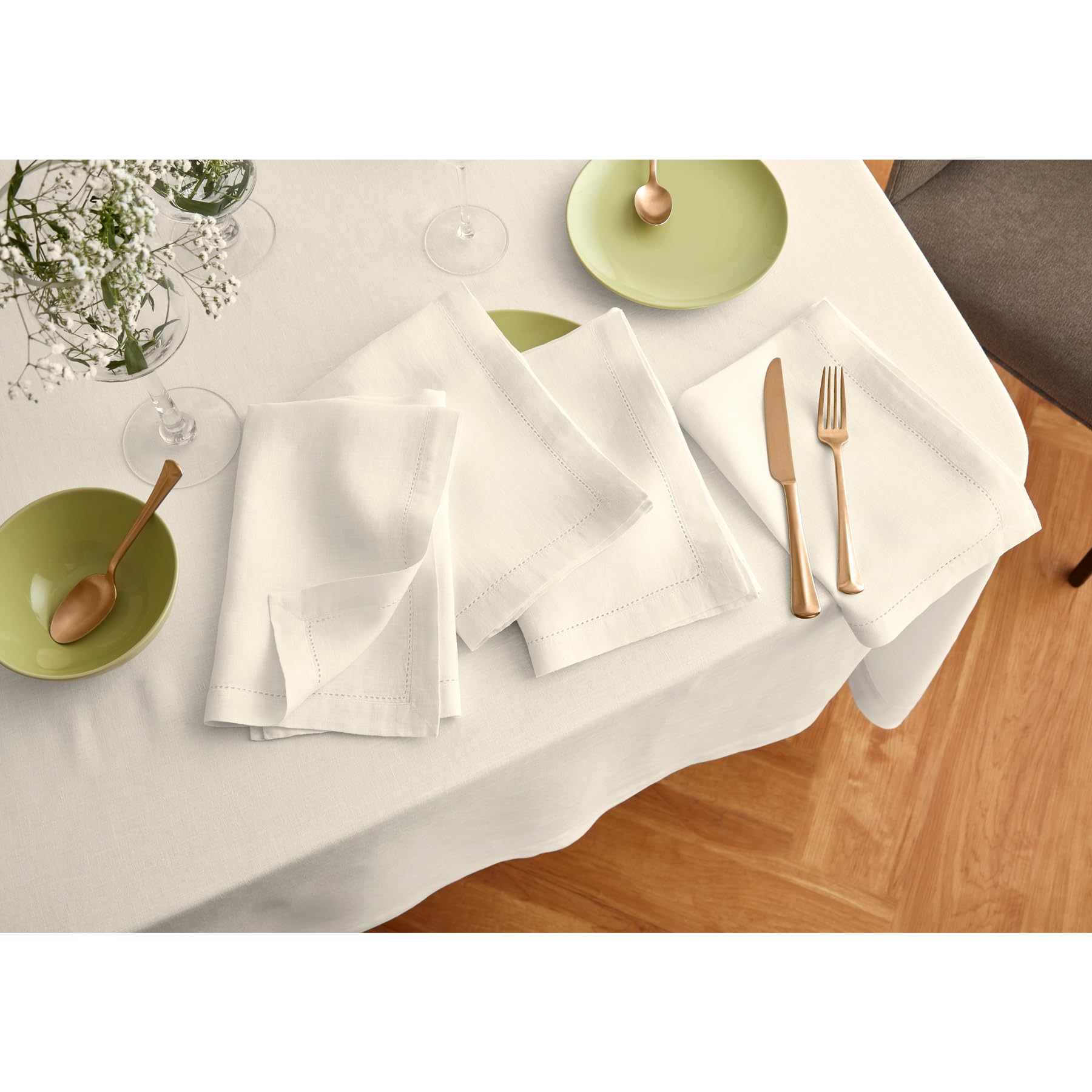 Solino Home Ivory Linen Tablecloth 70 x 126 Inch β 100% Pure European Flax Linen Prewashed Tablecloth β Machine Washable Rectangular Table Cover for Spring, Summer, Indoor, Outdoor β Sonoma
