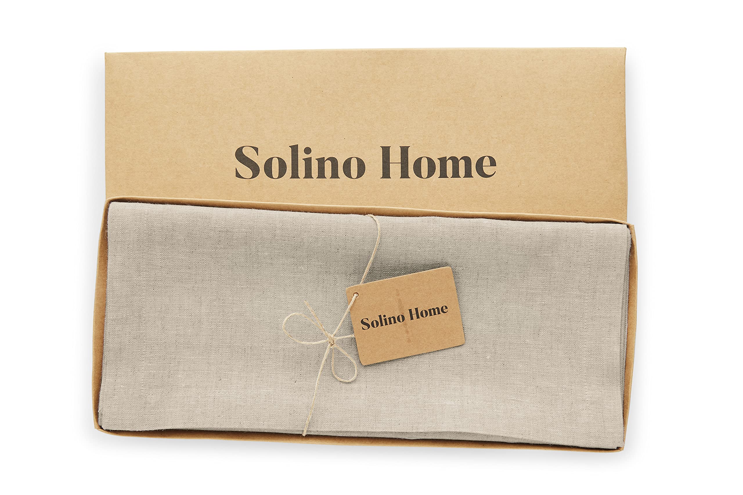 Solino Home Light Natural Linen Table Runner 72 inches Long – 100% Pure Linen 14 x 72 Inch Medium Weight Table Runner – Dresser Scarf Farmhouse Dining Table Runner for Spring, Summer – Diana