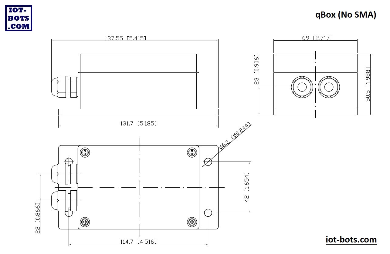 qBox DIY IOT Enclosure Plus Kit (No SMA), IOT Enclosure for Arduino MKR Feather ESP32 Cellular LoRa WiFi Board, Waterproof IP65 Enclosure with Glands, prototyping PCB and connectors Set