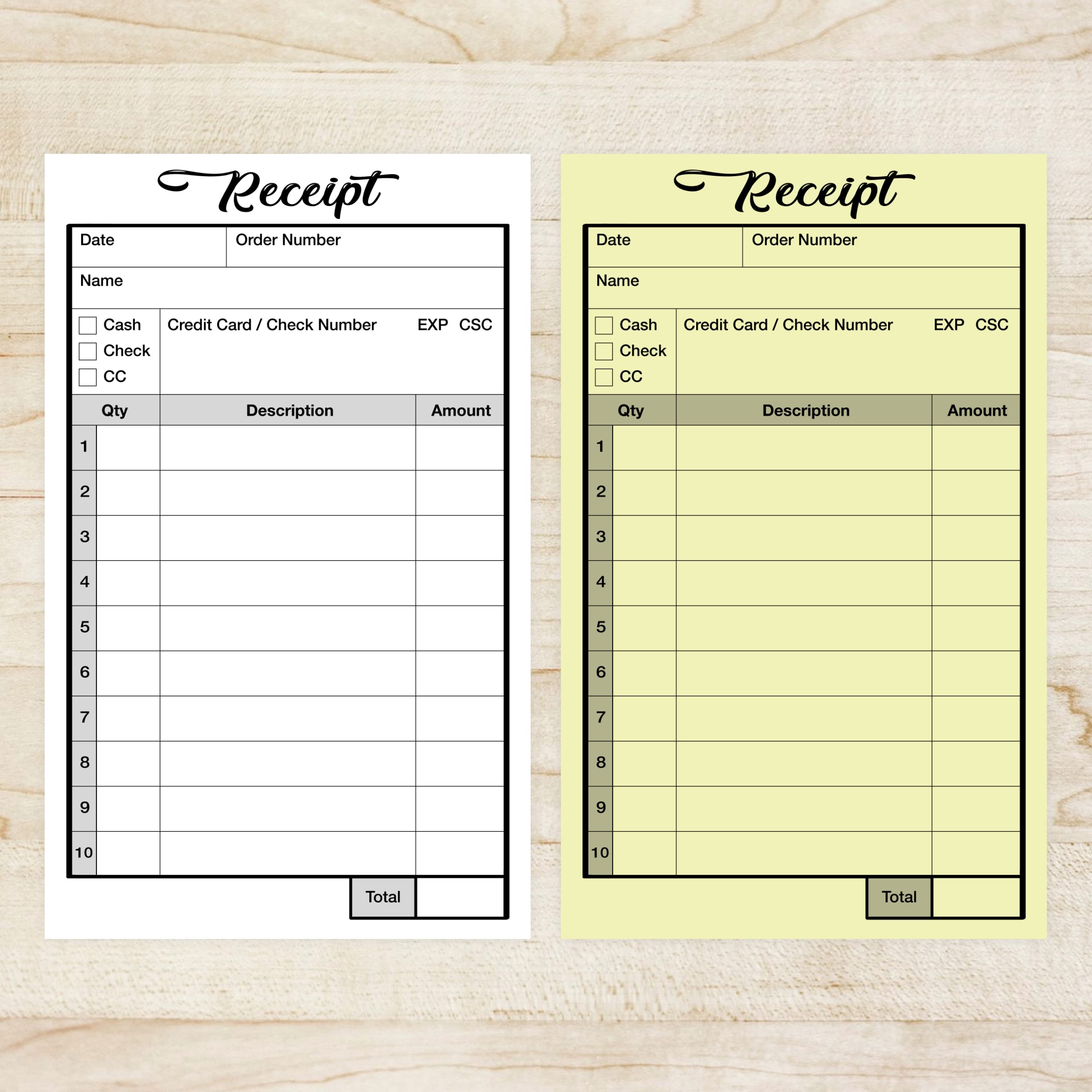 Order Forms Pad, Invoice Book for Small Business, Work Receipt, 2 Part Carbonless, 50 Sets Each, 3.4 x 5.5 Inches (Receipt)