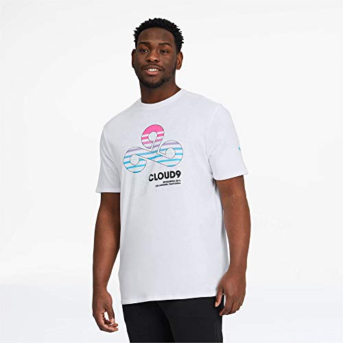 Puma Men's x CLOUD9 Matrix Fade Tee, White, XXL