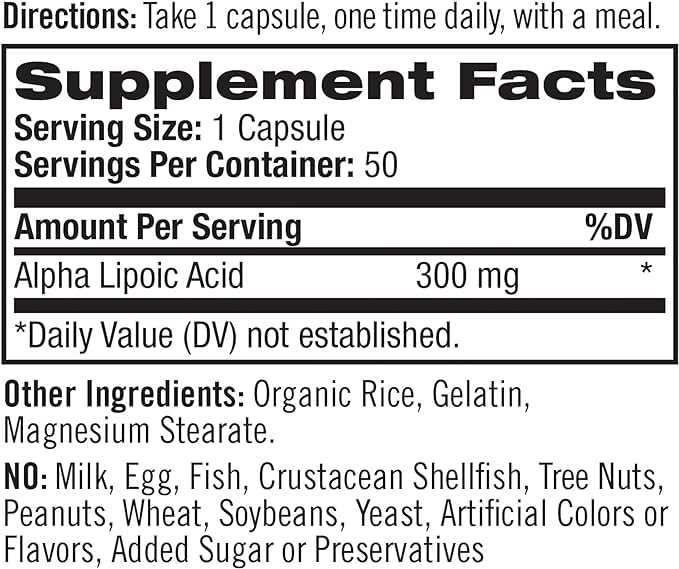 Natrol Alpha Lipoic Acid 300 Milligrams - 50 Caps (Packs of 3)