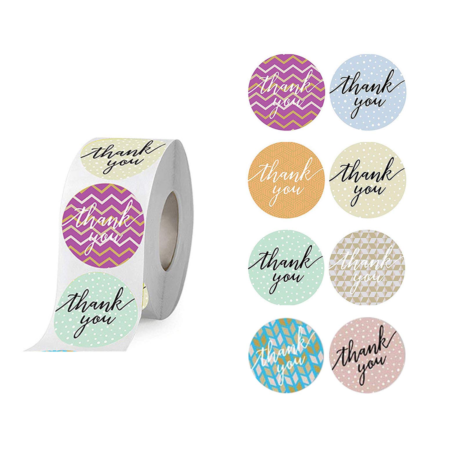 S SNUOY Thank You Stickers Thanksgiving Roll Sticker Labels Envelope Seal Stickers Wrapping Paper 500pcs/roll Xmas Gift Stickers(1 inch,500pcs)