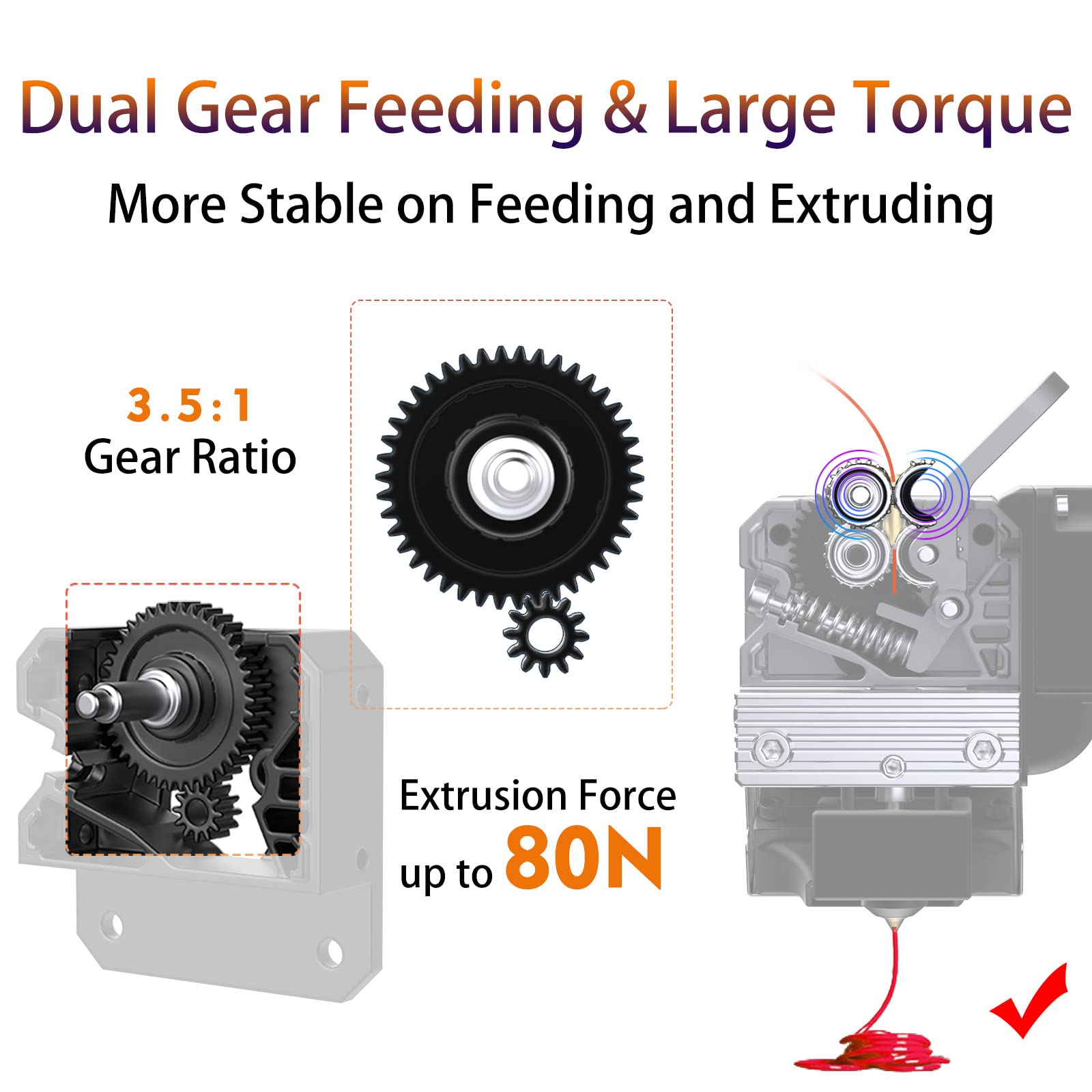 Official Creality Sprite Direct Drive Extruder Pro, All Metal Direct Replace Extruder for Ender 3 S1 3D Printer, 300℃ High Temperature, Support BL Touch/CR Touch (No Cable)