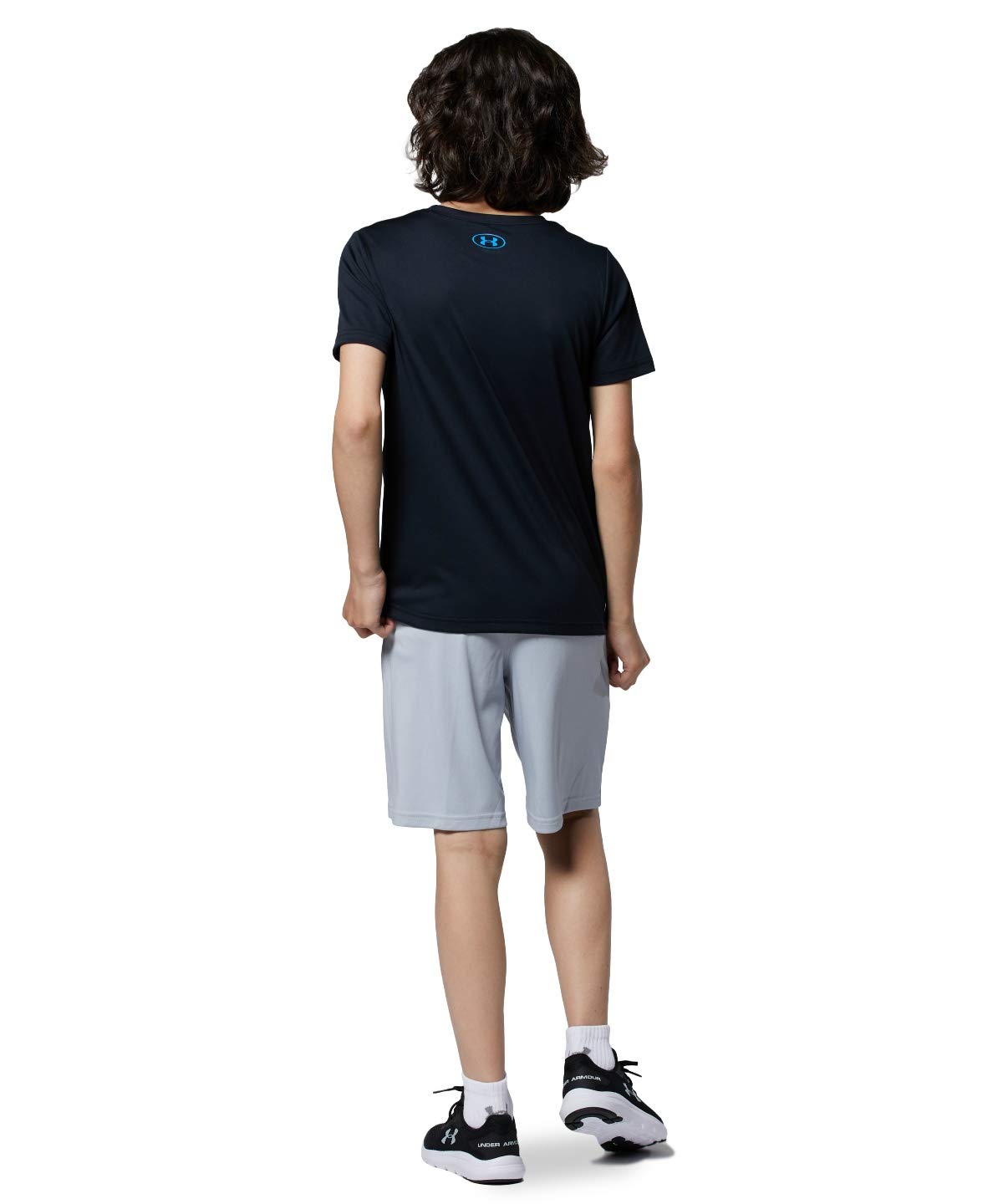 Under Armour boys Prototype 2.0 Logo Shorts , Mod Gray (011)/Black , Youth X-Small