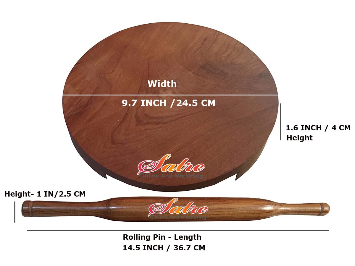 Wooden Rolling Board & Rolling Pin,Wooden Belan Chakla set,Roti Maker,Chapati Maker set