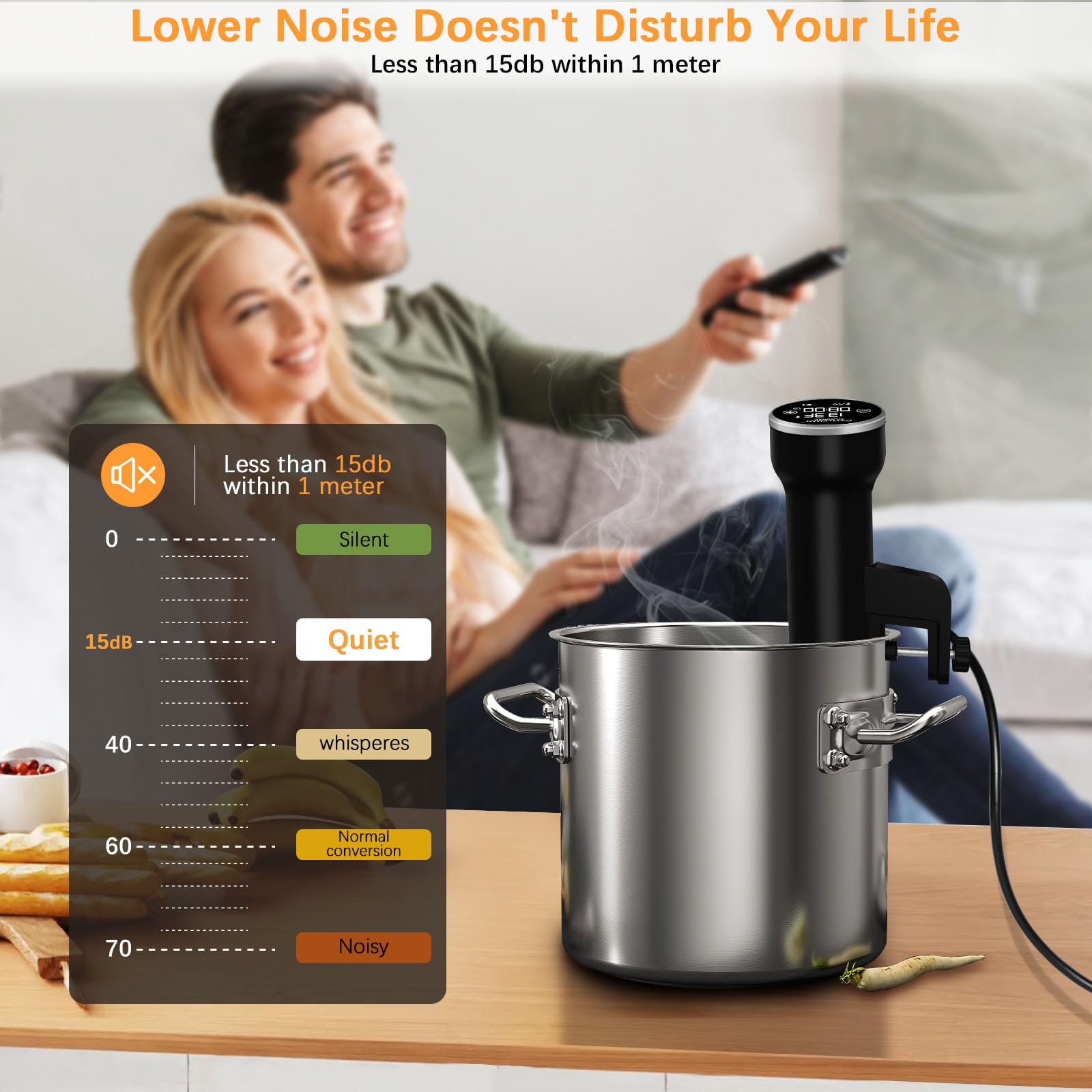Sous Vide Machine Wi-Fi, Immersion Circulator Precise Cooker, Sous Vide Kit with 30 Vacuum Seal Bags, Vacuum Pump, Cookbook, Accurate Temperature & Timer, 1000W, IPX7 Waterproof, Cattleman Cuisine