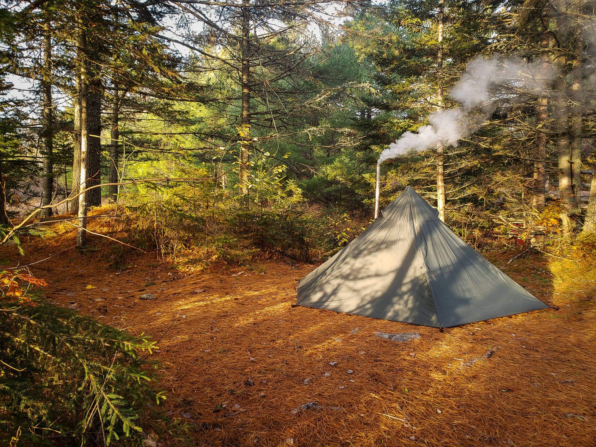 OneTigris Iron Wall Stove Tent, Lightweight Teepee Tent with Removable Inner Mesh, 20D SIL-Nylon 1-3 Persons for Backpacking Hiking Fishing Canoeing Travel Winter Camping