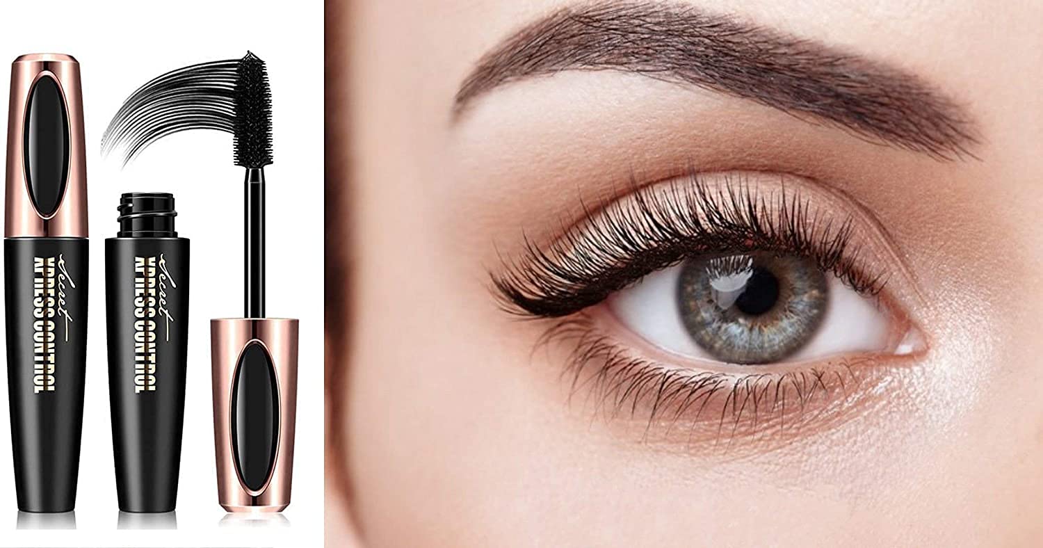 Secret Xpress Control 4D Silk Fiber Lash Mascara, Lengthening and Thick, Long Lasting, Waterproof & Smudge-Proof, All Day Exquisitely Full, Long, Thick, Smudge-Proof Eyelashes (2 Pack)