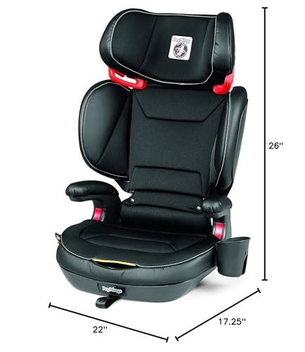 Peg Perego Viaggio Shuttle Plus 120 - Booster Car Seat - for Children from 40 to 120 lbs - Made in Italy - Licorice (Black)